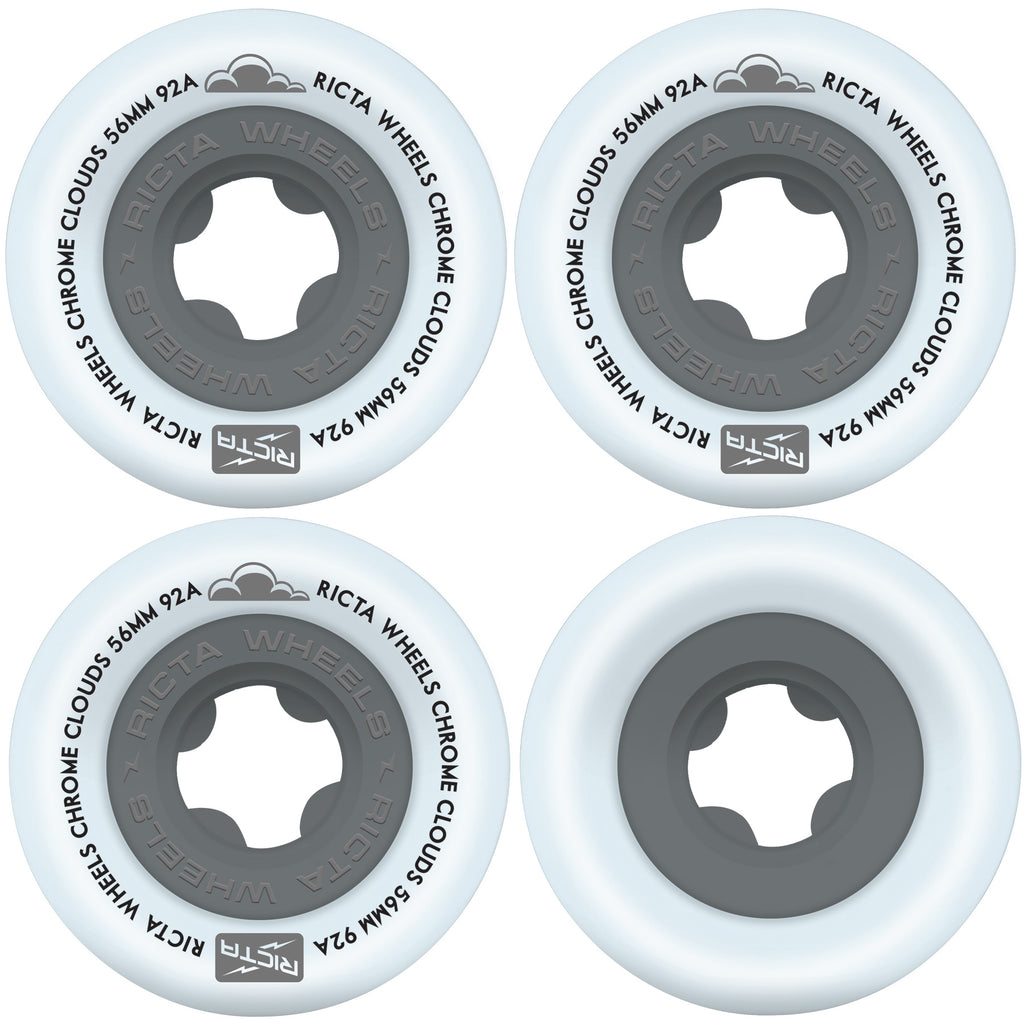 Ricta Wheels 56mm Chrome Clouds 92A Black – TGM Skateboards