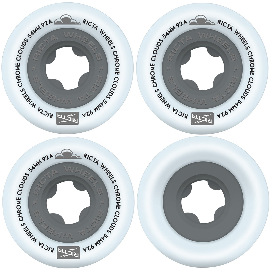 Ricta Wheels 54mm Chrome Clouds 92A Black – TGM Skateboards
