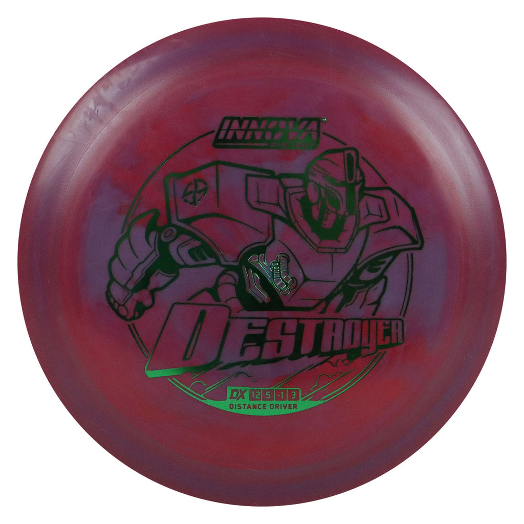 Innova Disc Golf DX Destroyer Distance Driver 12/5/-1/3 Purple Red/Gre – TGM Skateboards