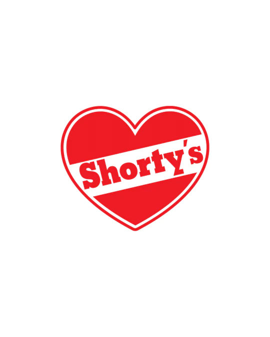 Shorty's Skateboard Sticker Heart Logo 2.5" x 2" – TGM Skateboards