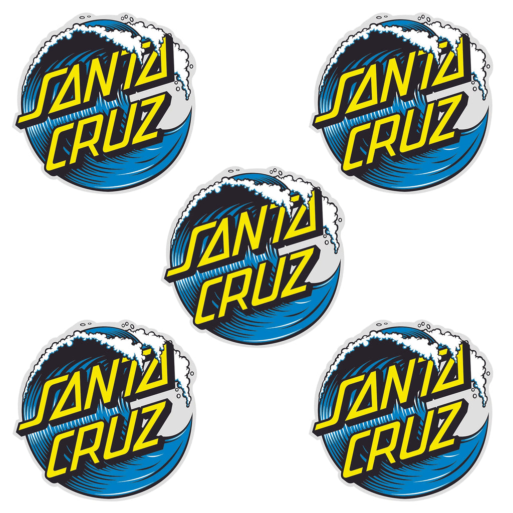 Santa Cruz Skateboards Sticker Sticker Wave Dot Blue 3" 5-Pack – TGM ...