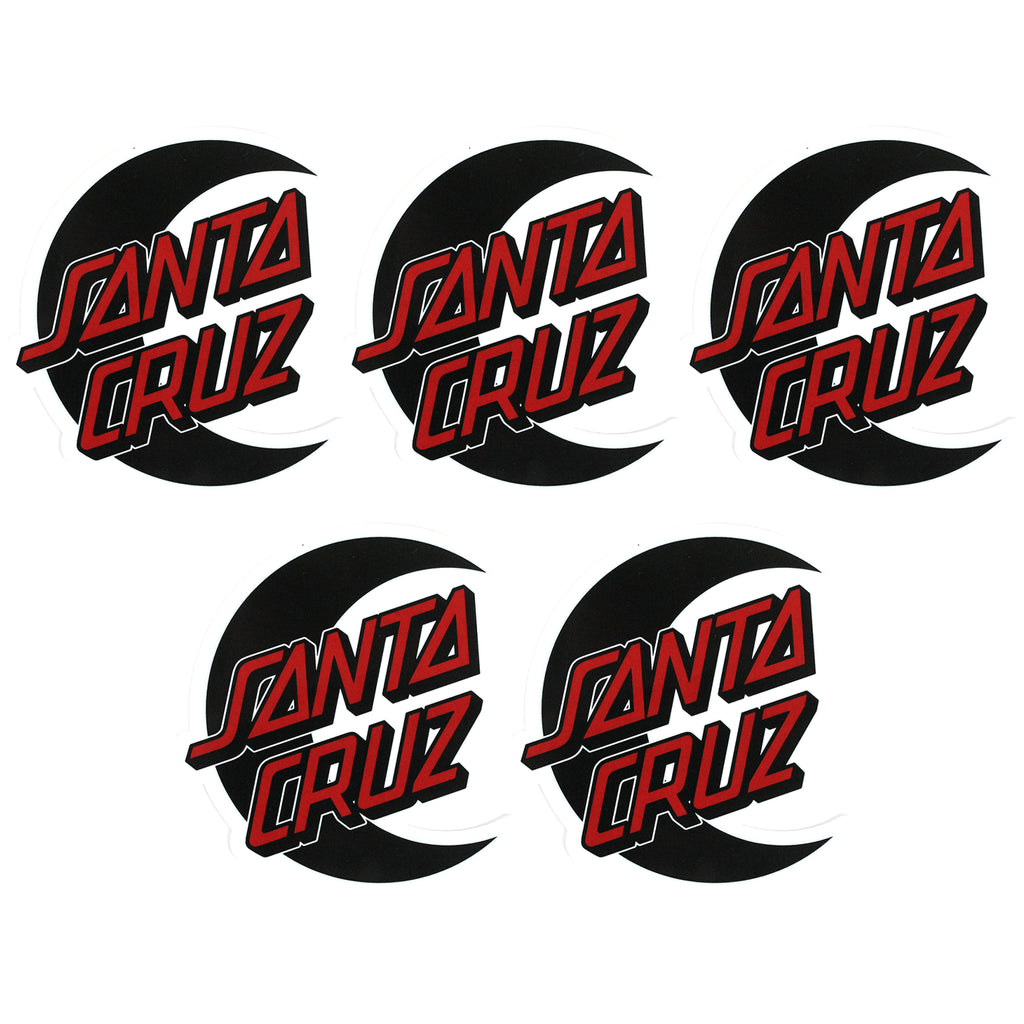 Santa Cruz Skateboards Sticker Empty Moon Dot Lt Blue/Maroon 4.25" 5-P ...