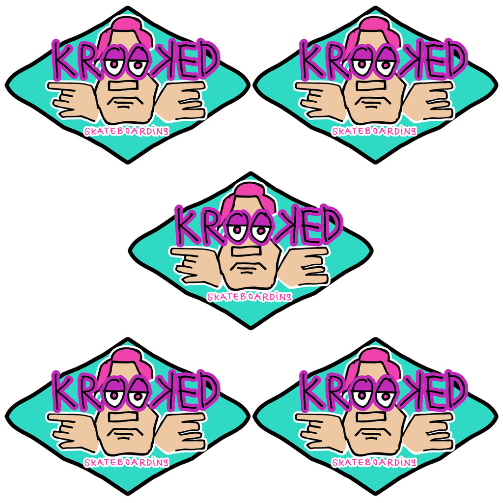 Krooked Skateboard Sticker Arketype Blue 6.25" x 4.5" 5-Pack – TGM ...