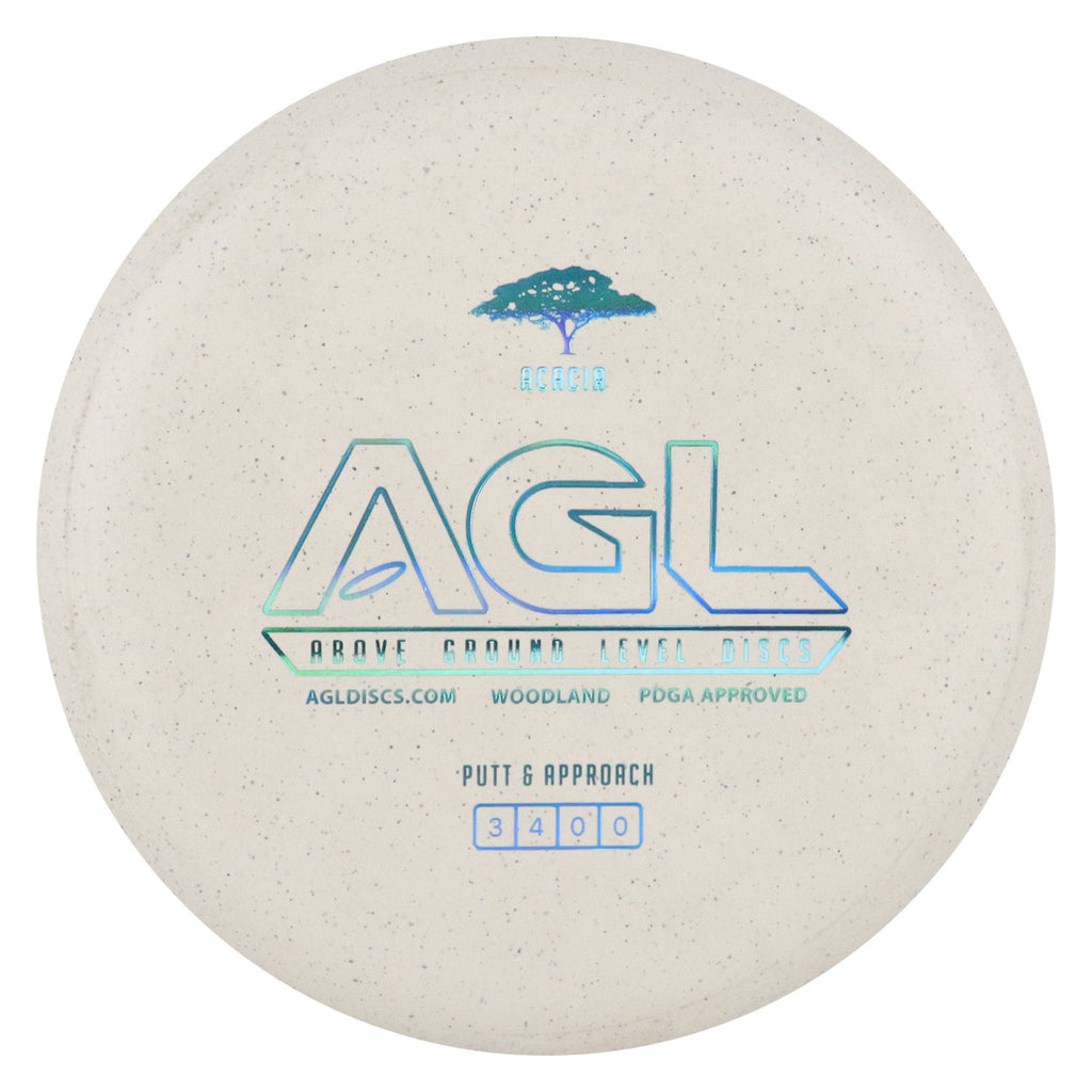 AGL Disc Golf Woodland Hemp Acacia Putter 3/4/0/1 White/Blue Holo 175 ...