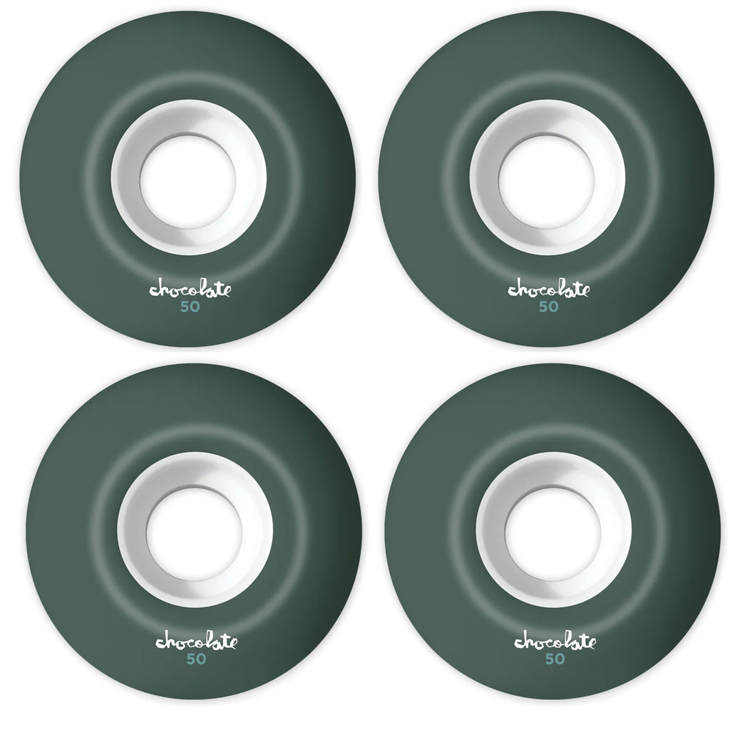 Chocolate Skateboard Wheels 50mm 99A OG Chunk Staple White/Green – TGM ...
