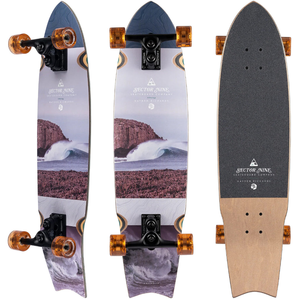 Sector 9 Longboards Complete Cruiser Skateboard Unagi Rips 8.75" x 34 ...