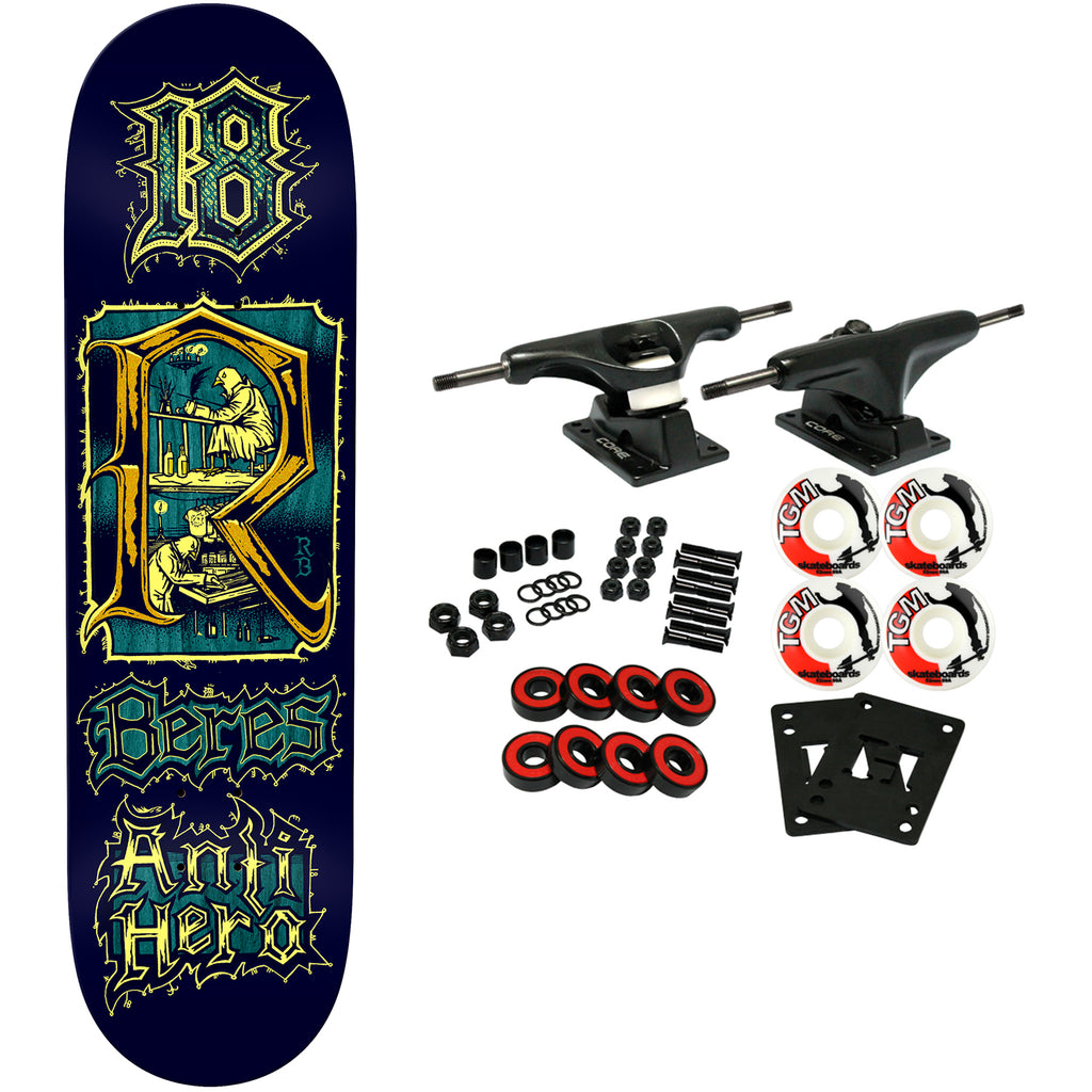 Anti Hero Skateboard Complete Raney Beres Medieval 8.5" x 31.85" – TGM ...