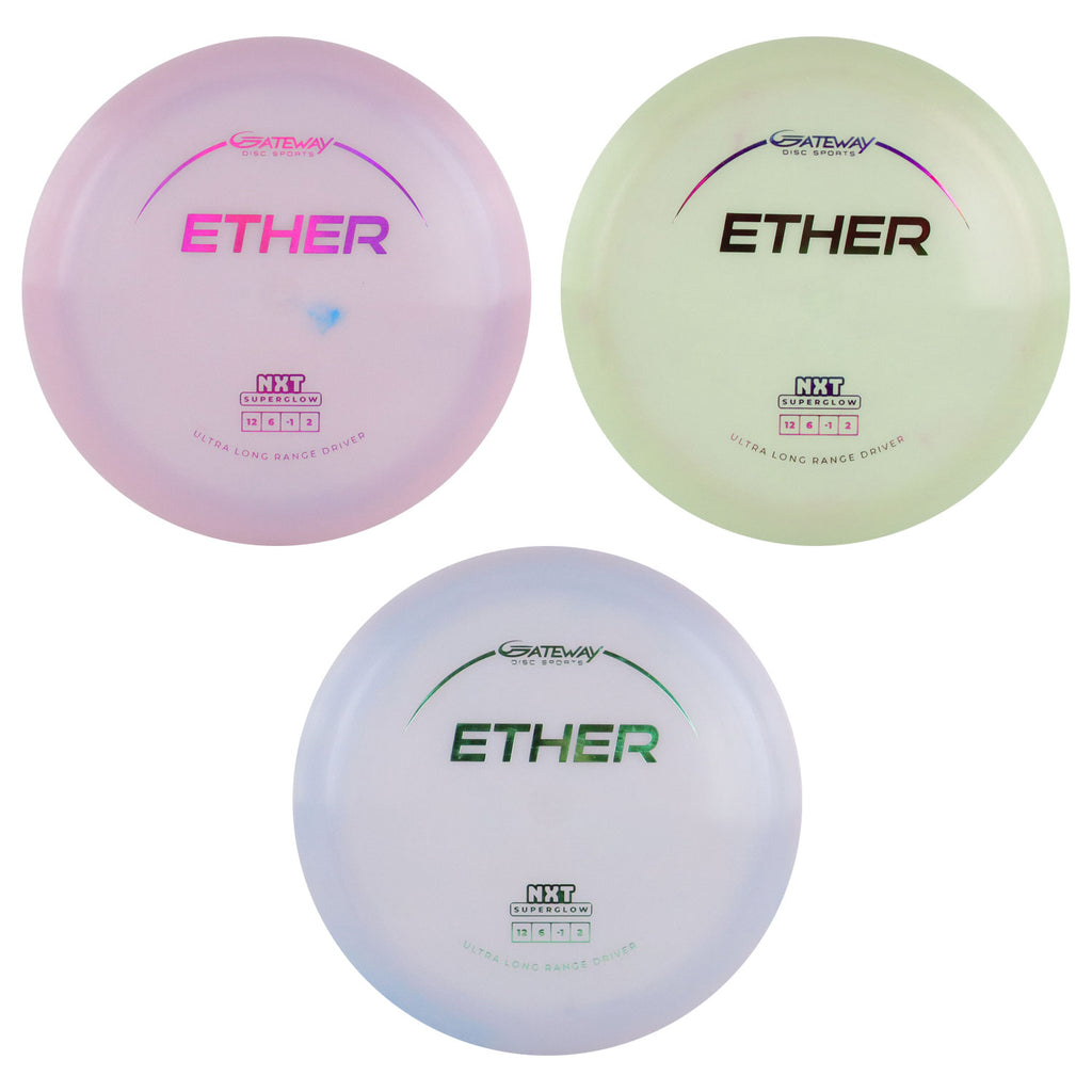 Gateway Disc Golf NXT Superglow Ether Distance Driver 12/6/-1/2 - Choo ...