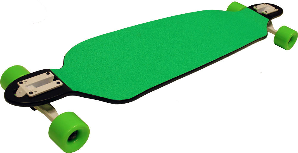 GREEN DOUBLE DROP LONGBOARD Hybrid Thru Drop Down Shape 9.75 x 39.75 i ...