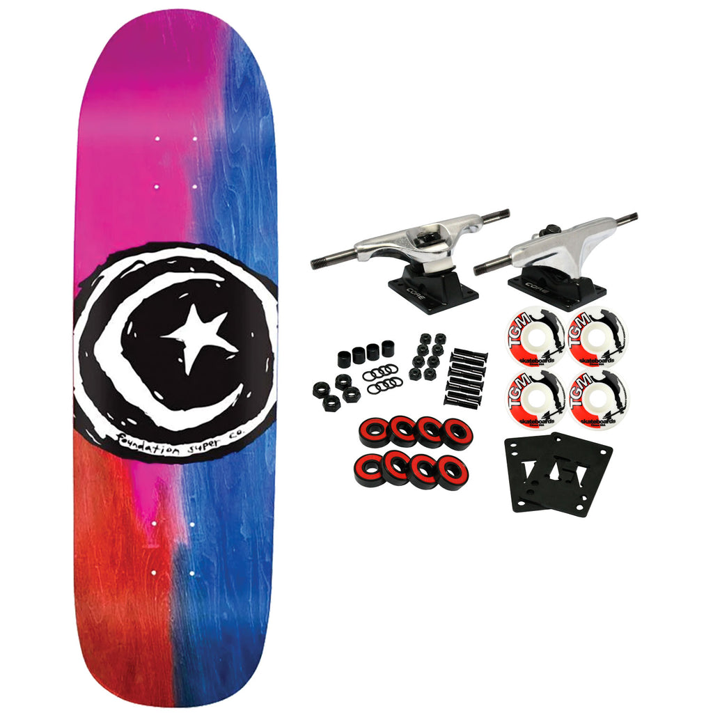 Foundation Skateboard Complete Star and Moon Dyed Shape 9.0" x 32 ...