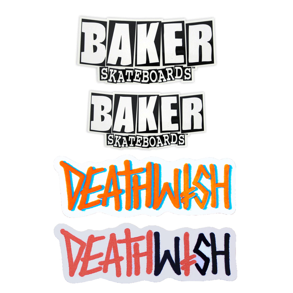 4-Pack Skateboard Stickers - Baker, Deathwish #2 – TGM Skateboards