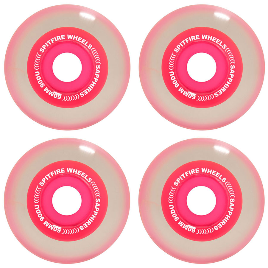 Spitfire Skateboard Wheels 60mm 90A Sapphire Conical Full Neon Pink ...