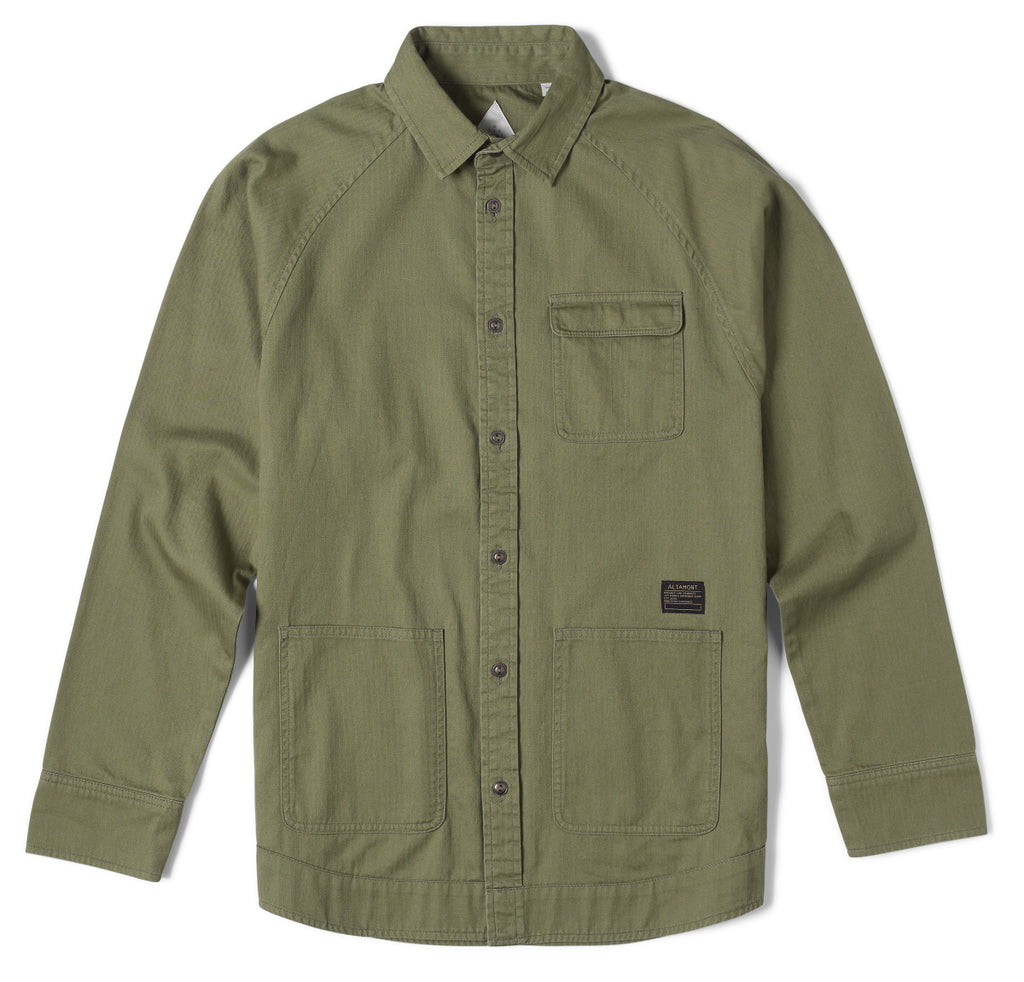 Altamont Long Sleeve Shirt Jacket Marrow Army – TGM Skateboards