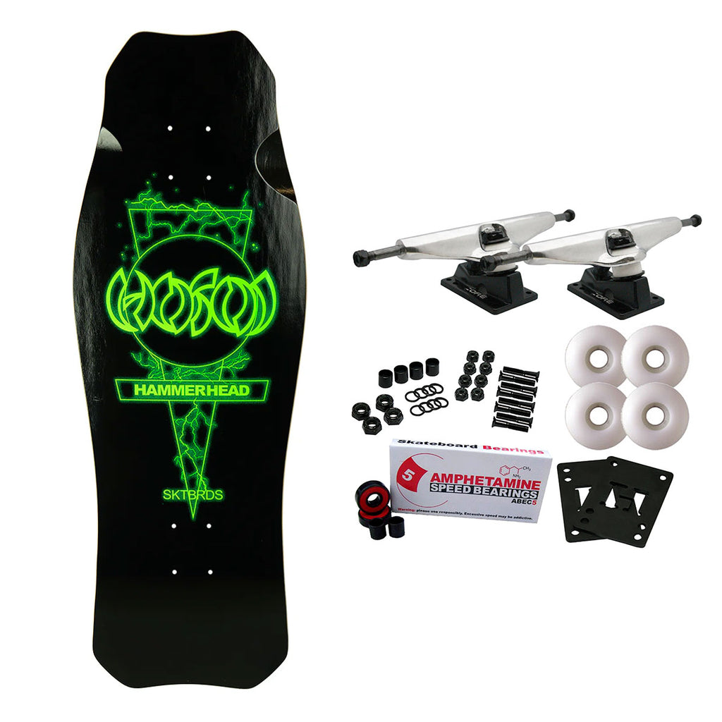 Hosoi Skateboard Complete OG Hammerhead Shocker Green 10.5" x 31" Old ...