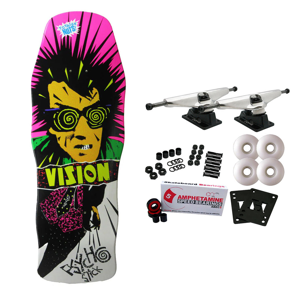 Vision Skateboard Complete Psycho Stick Modern Concave White 10" x 29 ...