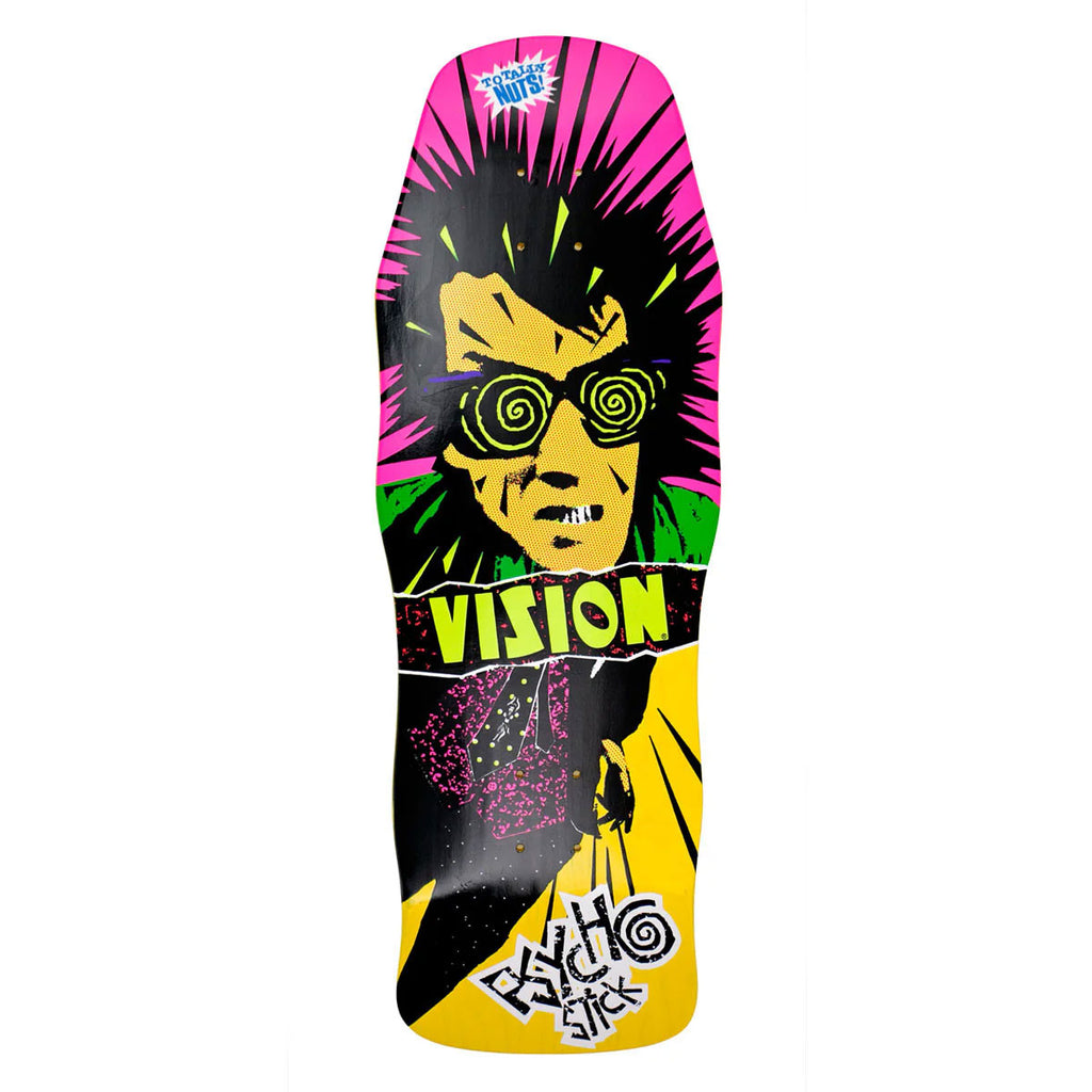 Vision Skateboard Deck Psycho Stick Modern Concave Yellow Stain 10" x ...