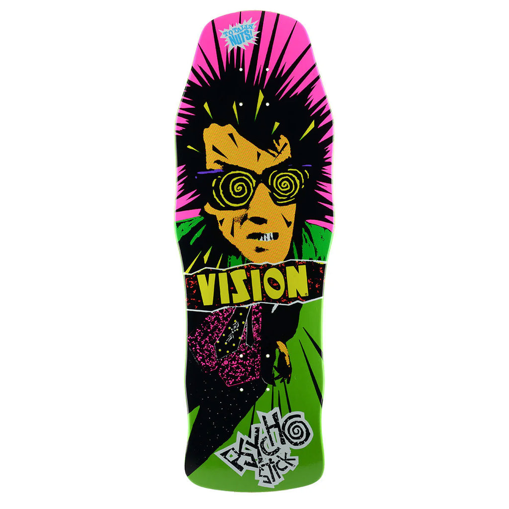 Vision Skateboard Deck Original Psycho Stick Lime 10" x 30" Old School ...