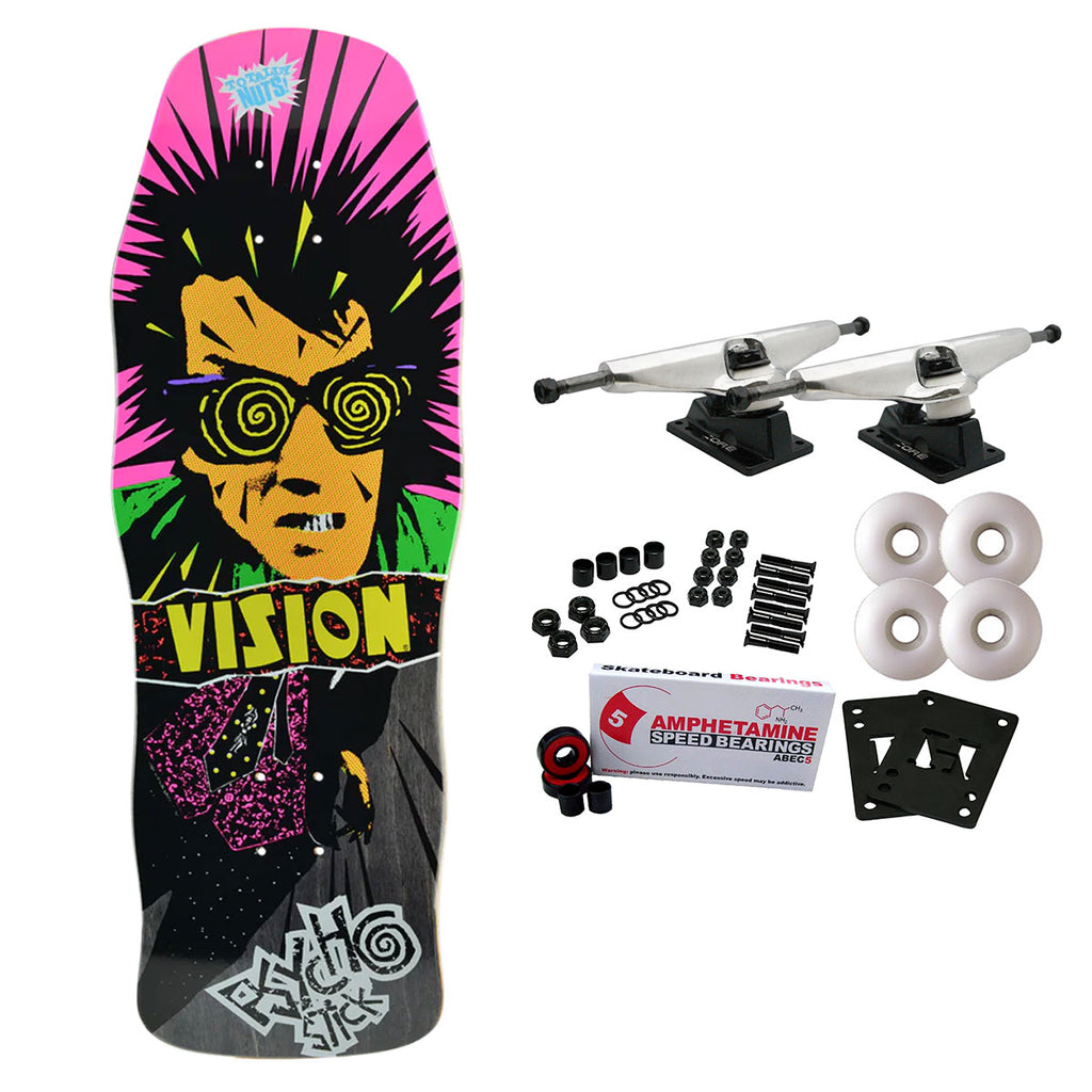 Vision Skateboard Complete Original Psycho Stick Black Stain 10" x 30 ...