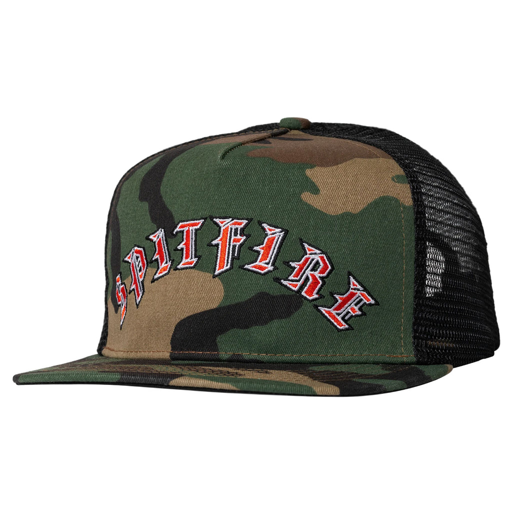Spitfire Wheels Skateboard Hat Old E Arch Snpback Camo/Black – TGM ...