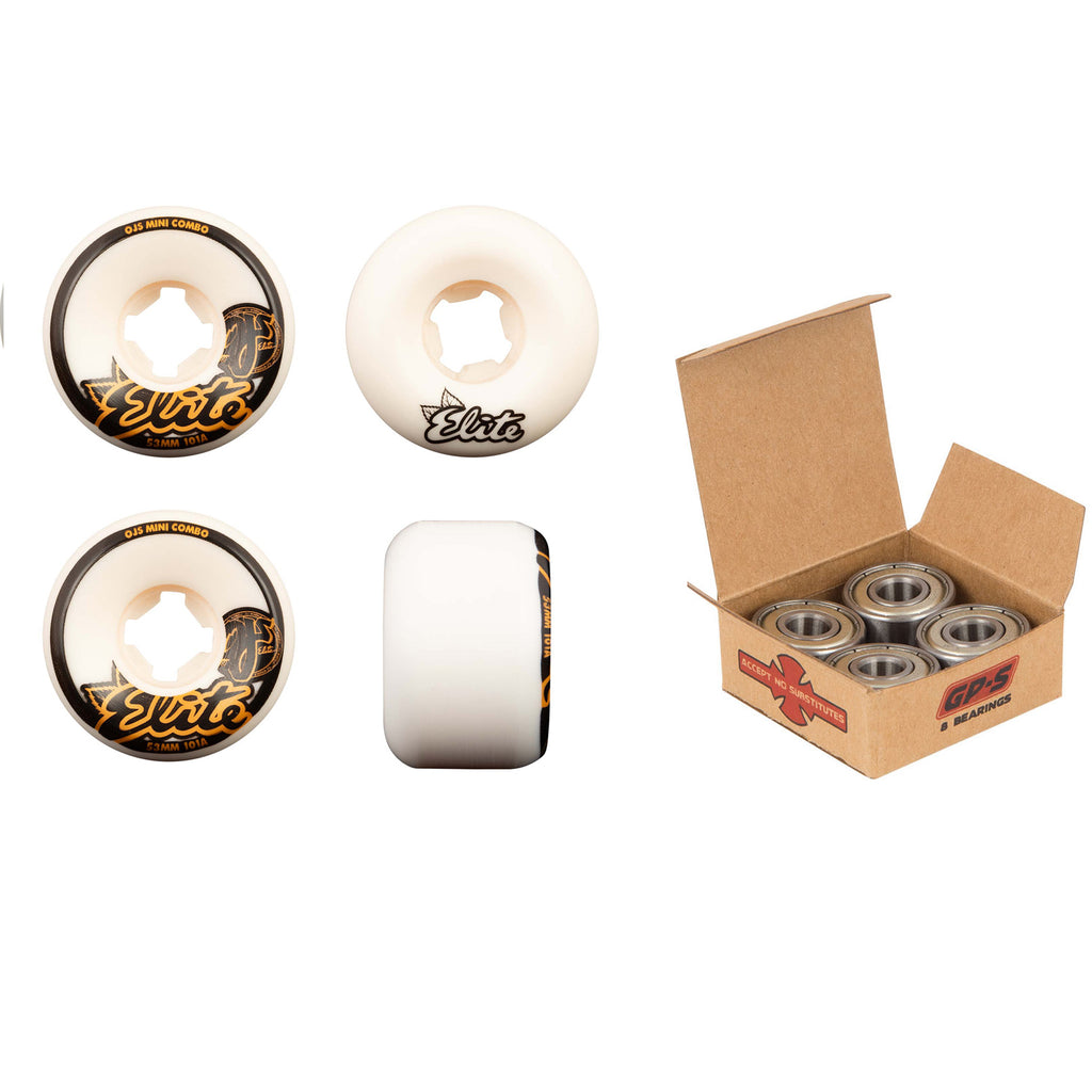 OJ Skateboard Wheels and Independent Bearings Combo 53mm Elite Mini Co ...
