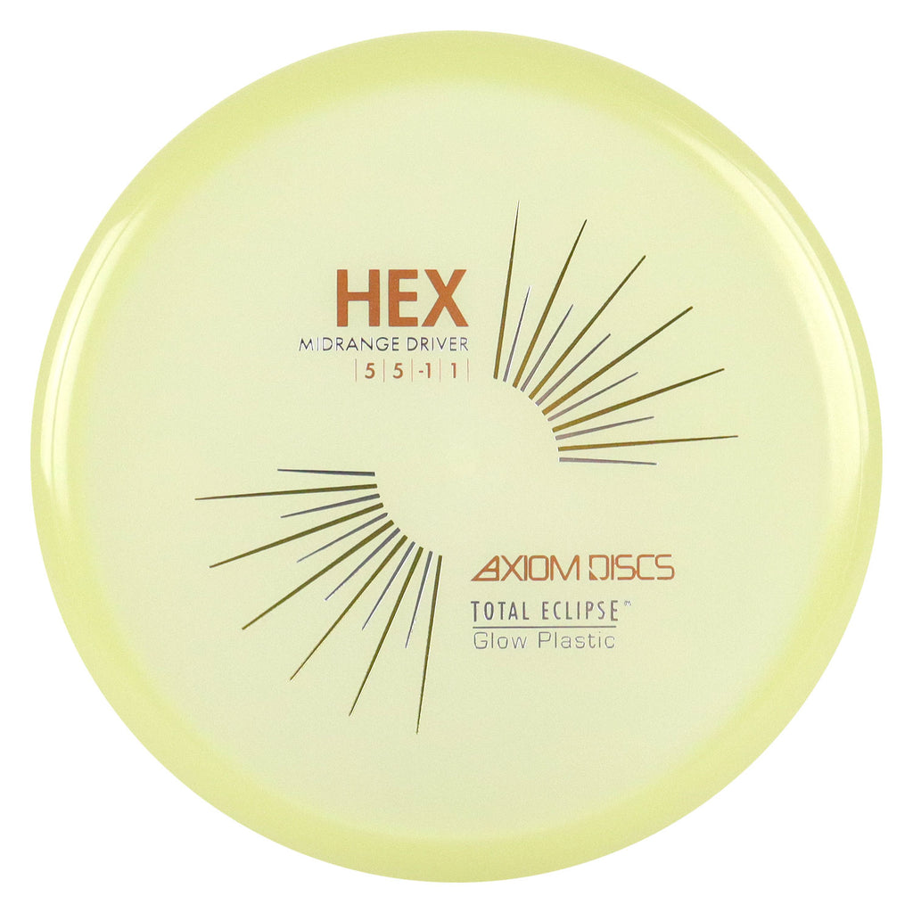 Axiom Disc Golf Total Eclipse Glow Hex Midrange 5/5/-1/1 Blue Glow Pla ...