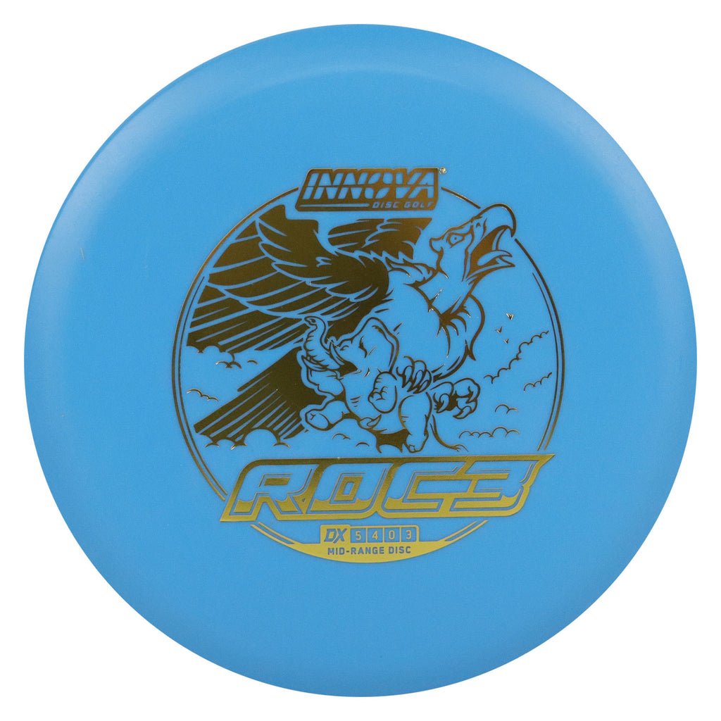 Innova Disc Golf DX Roc3 Midrange Disc 5/4/0/3 Blue/Gold 169 grams ...