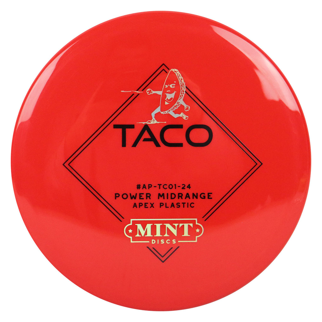 Mint Disc Golf Apex Taco Midrange Disc 5/5/0/2 Red/Gold Holo 177 grams ...