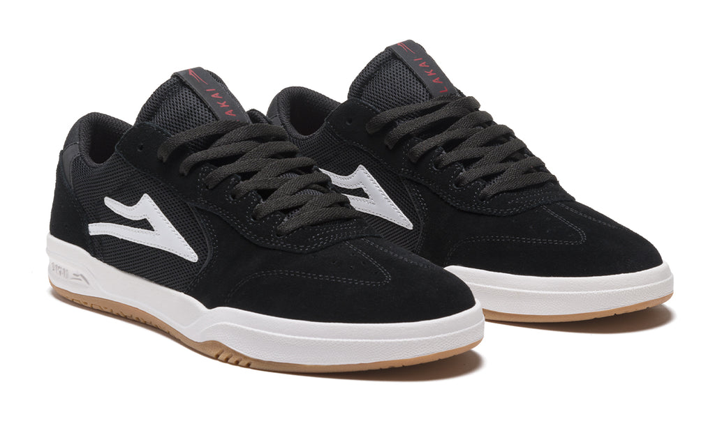 Lakai Skateboard Shoes Atlantic Black White Suede – TGM Skateboards