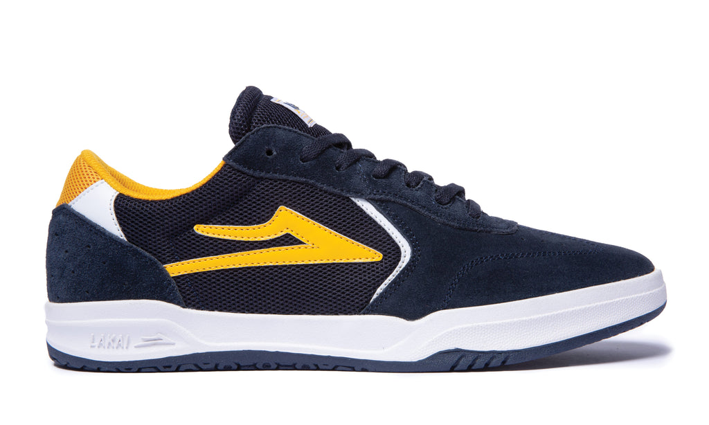 Lakai Skateboard Shoes Atlantic Navy/Gold Suede Manch Pacheco Collecti ...