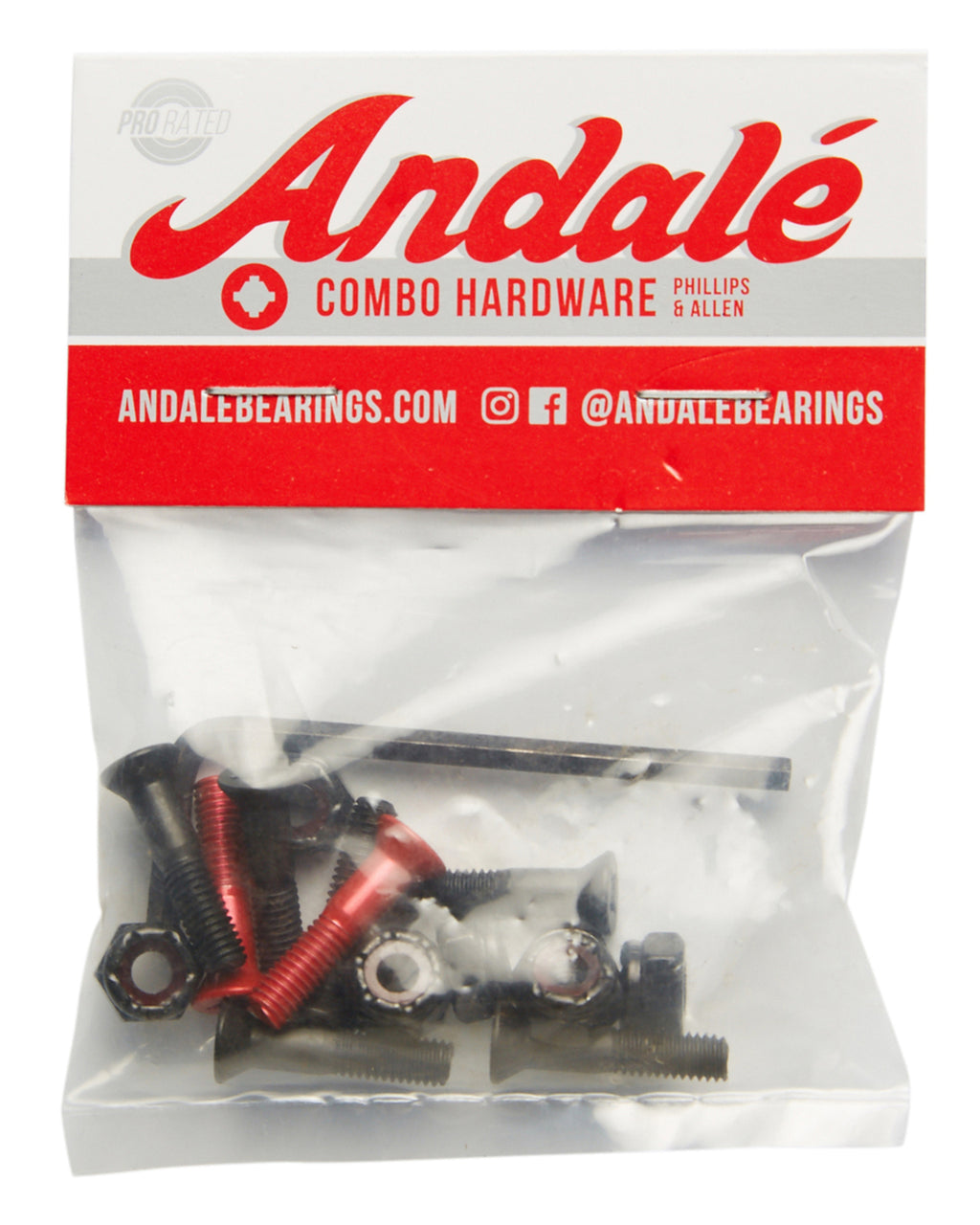Andale 7/8" Combo Head (Phillips/Allen) Black/Red Skateboard Truck Mou ...