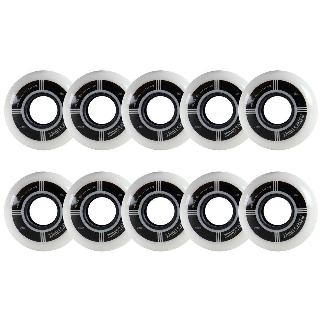 Player's Choice Indoor Roller Hockey Goalie Wheels 10-Pack - 59mm Whit ...