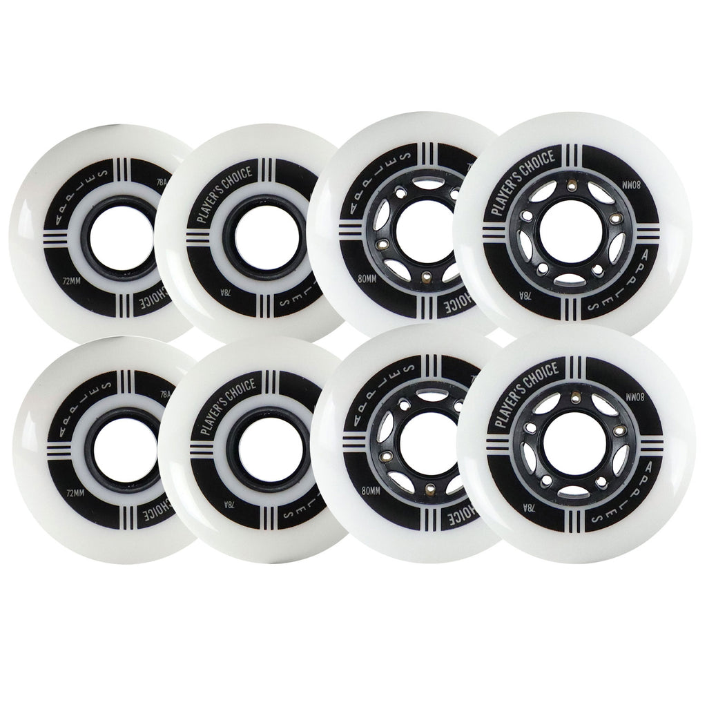 Player's Choice Indoor Roller Hockey Wheels 72/80 HiLo Apples 78A 8-Pa ...