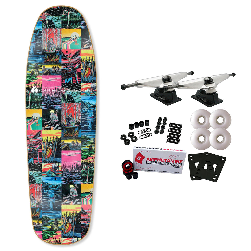 Black Label Skateboard Complete Violet Actions Shaped 9.63" x 32" – TGM ...