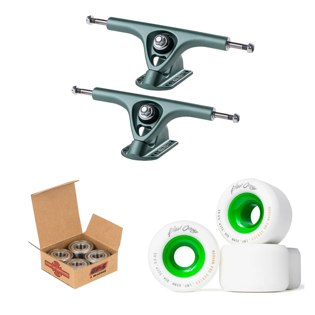 Paris Longboard Trucks Kit (Sage Green) With Blood Orange 65mm Wheels ...