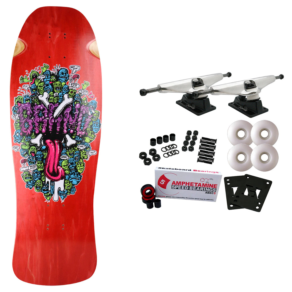 Brand-X Old School Skateboard Complete Team Riot Stick Red 10" x 30.25 ...