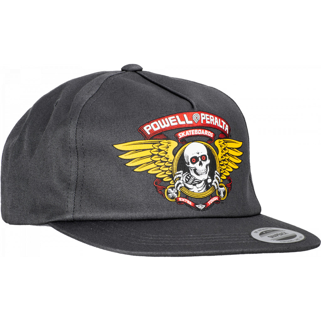 Powell Peralta Hat Snapback Winged Ripper Charcoal – TGM Skateboards