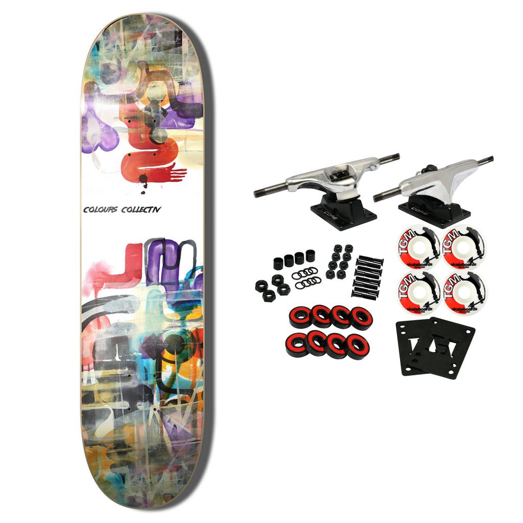 Colours Collectiv Skateboard Complete Will Barras Grunge Logo 8.3" x 3 ...