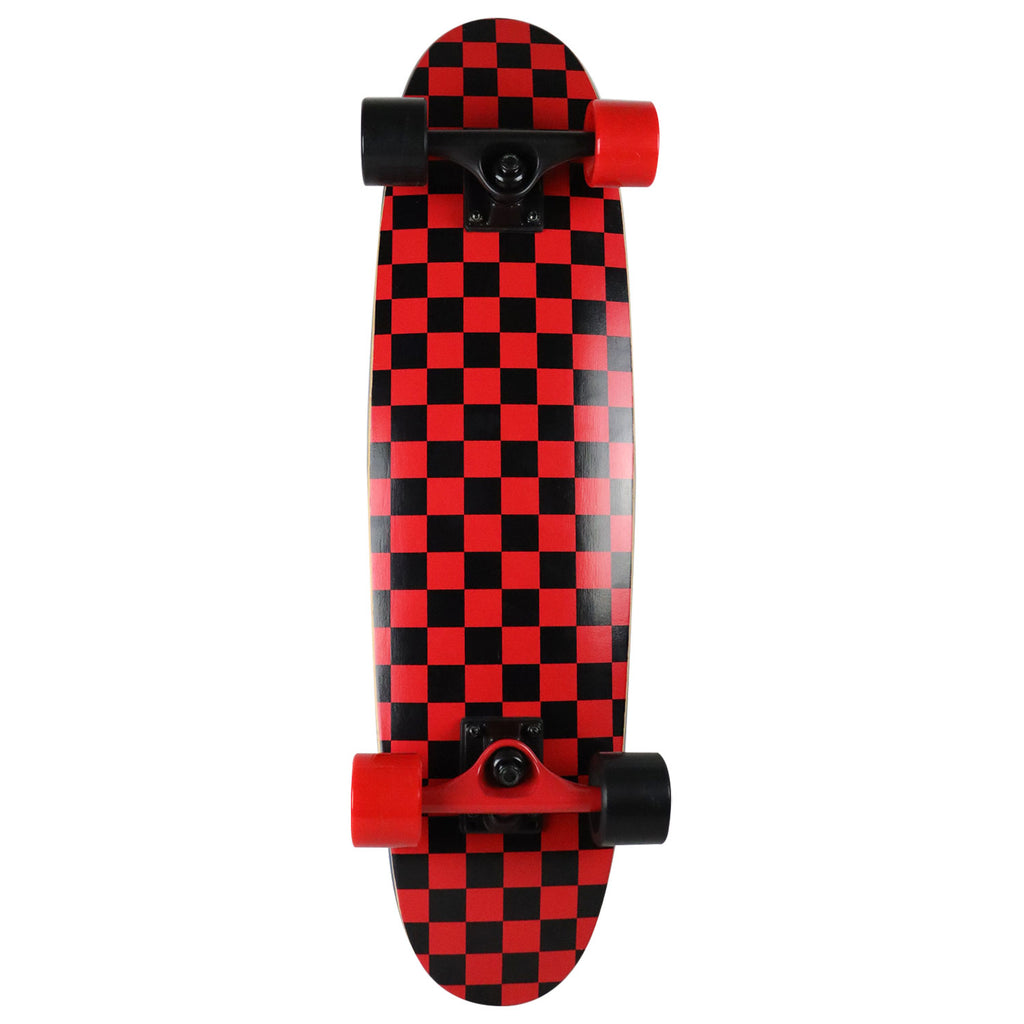 Paradise Skateboard Cruiser Complete Punk Checker Red/Black 7.25" x 28 ...