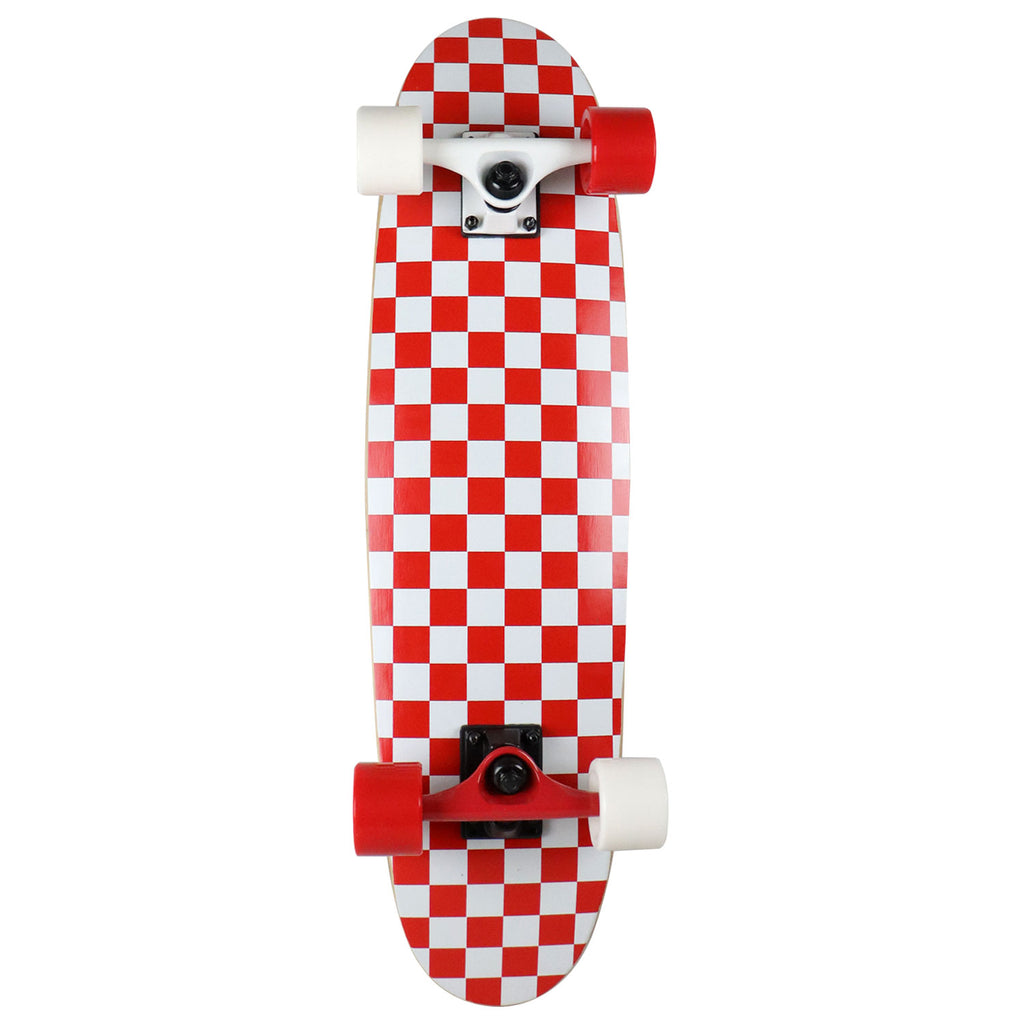 Paradise Skateboard Cruiser Complete Punk Checker Red/White 7.25" x 28 ...