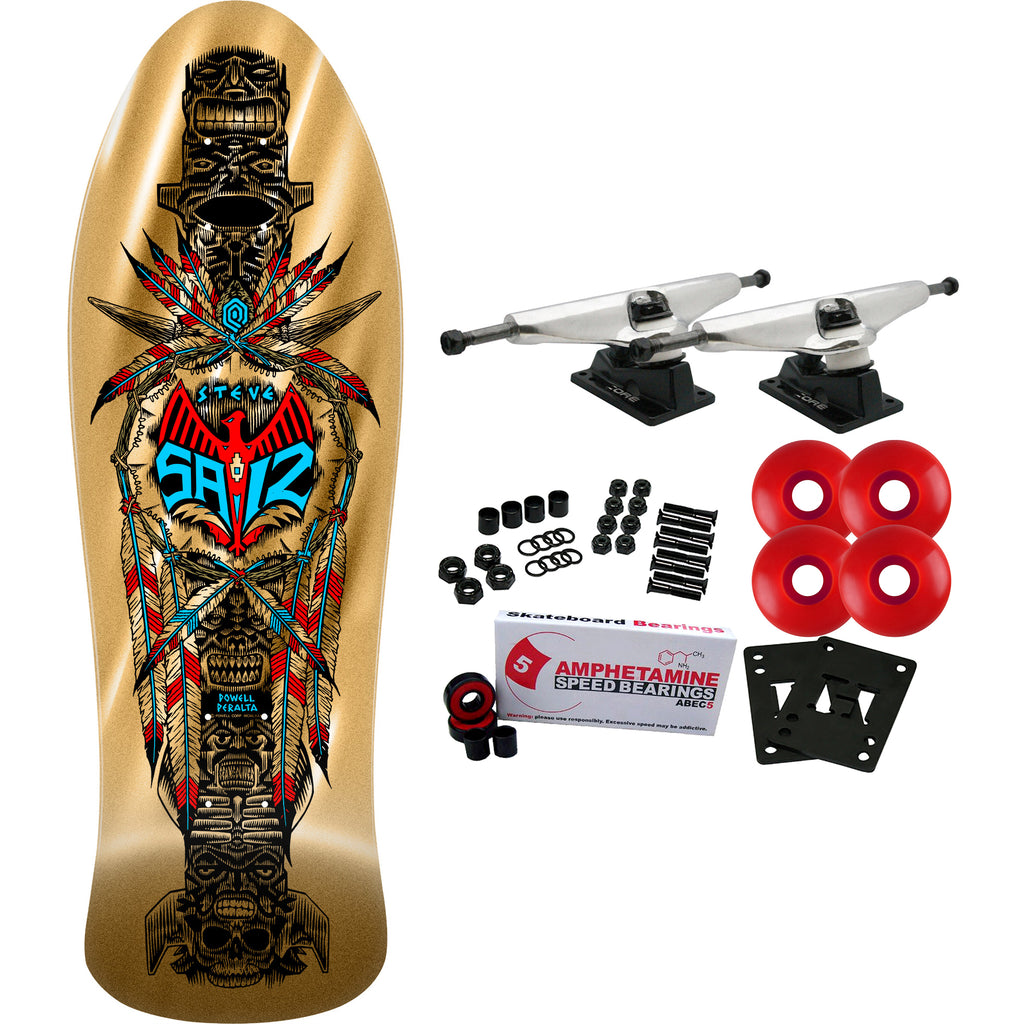 Powell Peralta Skateboard Complete Steve Saiz Totem Gold Foil Old Scho ...