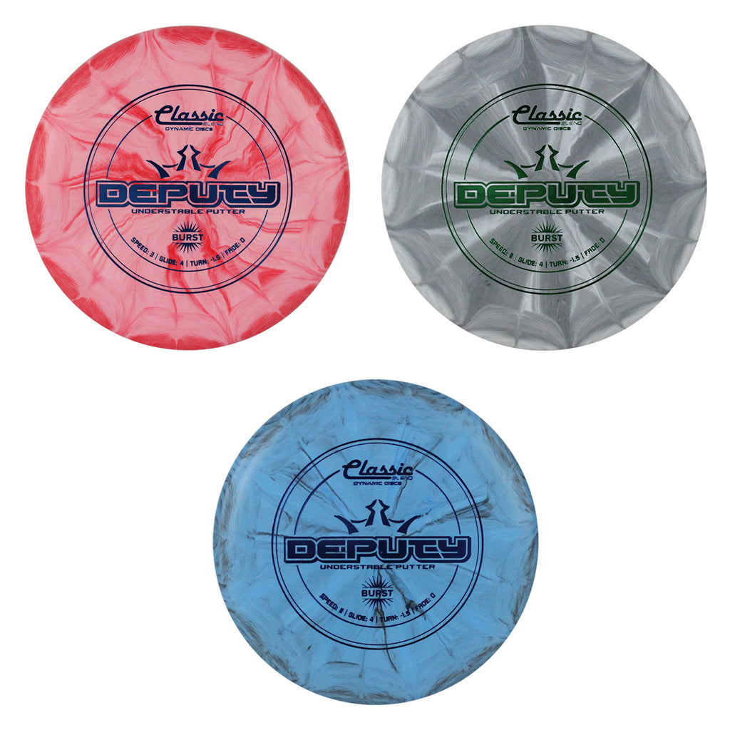 Dynamic Disc Golf Classic Blend Burst Deputy Putter 3/4/-1.5/0 - Choos ...