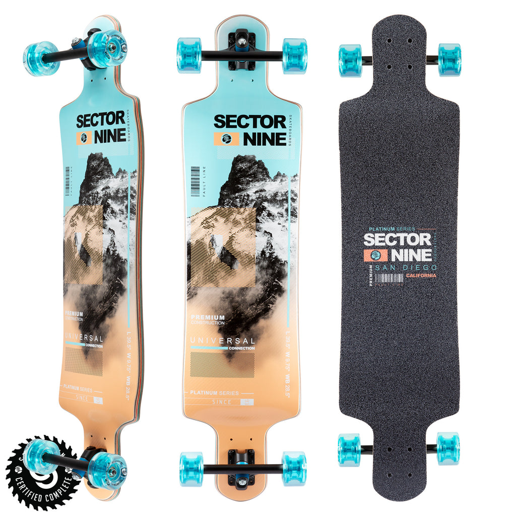 Sector 9 Longboard Complete Elevation Faultline 9.75" x 39.5" Drop Dow ...