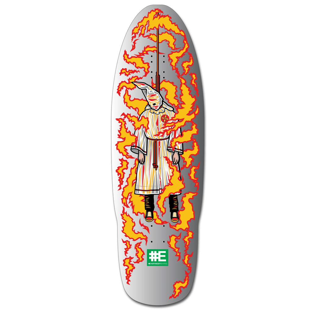 Everybody Skates Skateboard Deck Burning Klansman Big Board Silver 12 ...