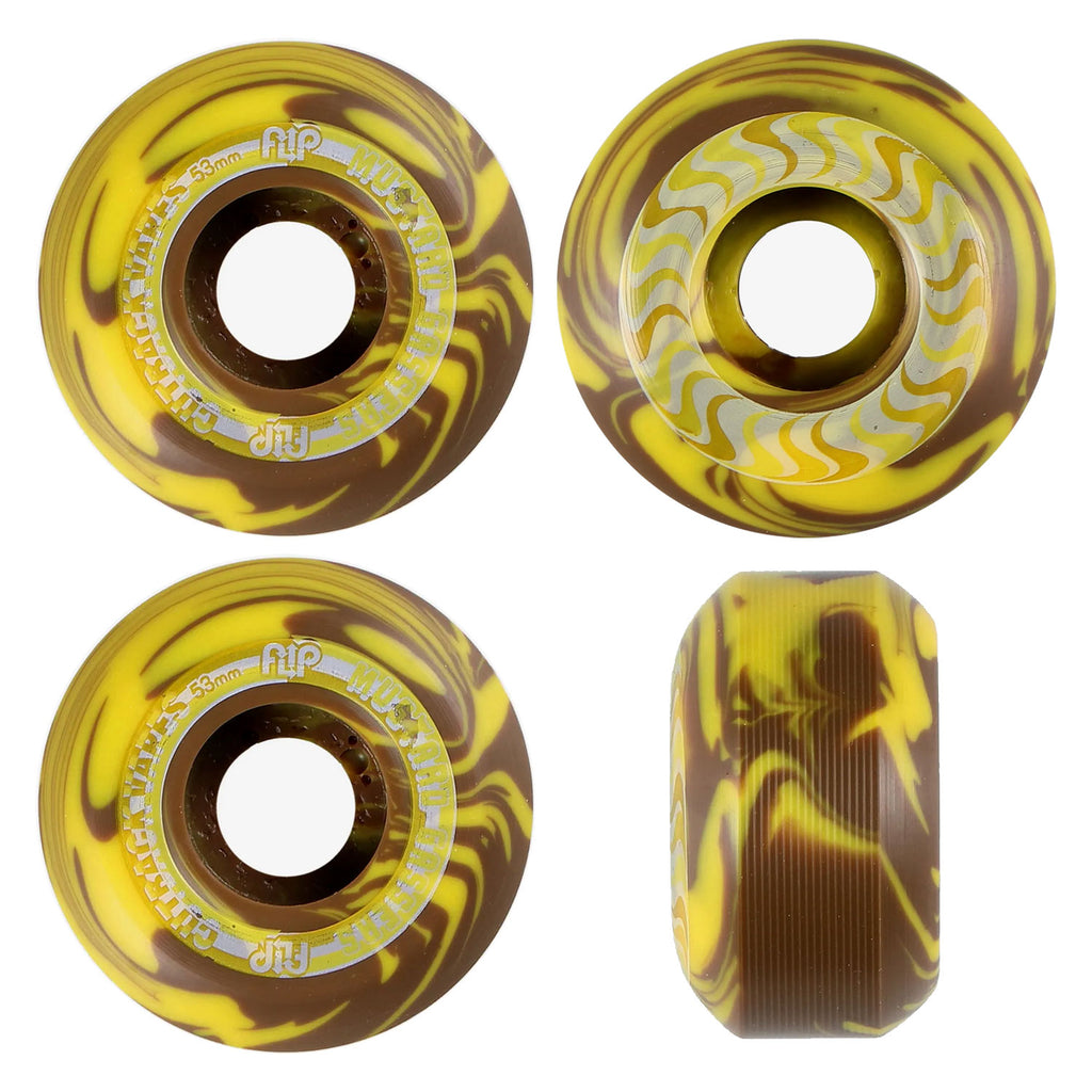 Flip Skateboard Wheels 53mm Cutback Mustard Gassers 99A Yellow – TGM ...
