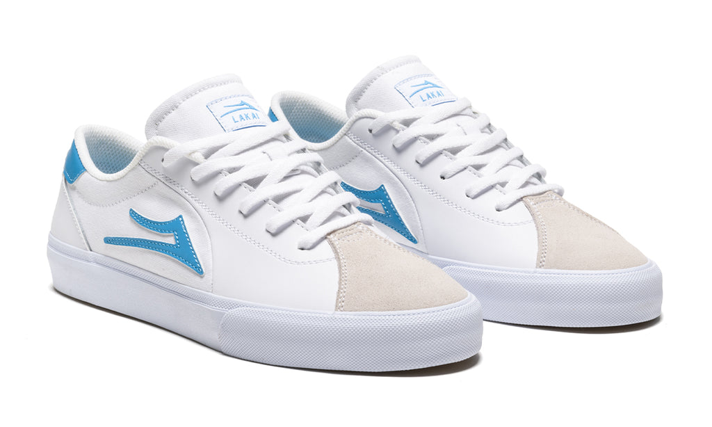Lakai Skateboard Shoes Flaco II White/Cyan Leather – TGM Skateboards
