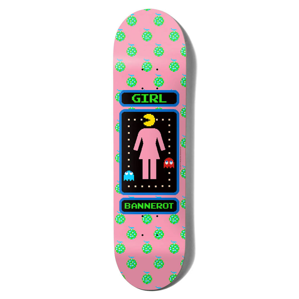 Girl x Pac-Man Skateboard Deck Bannerot Pink 8.5" x 32" – TGM Skateboards