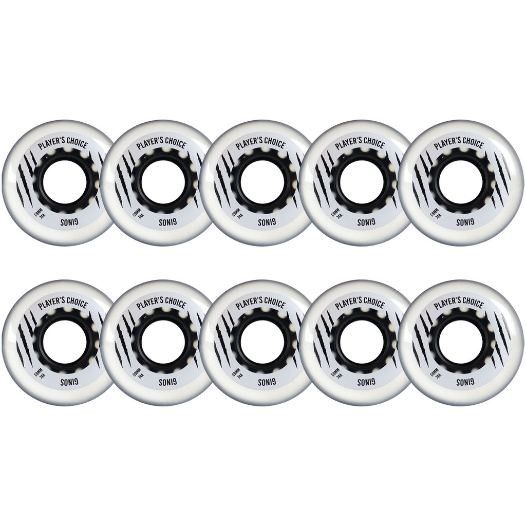 Player's Choice Indoor Roller Hockey Goalie Wheels 10-Pack - 59mm Clea ...