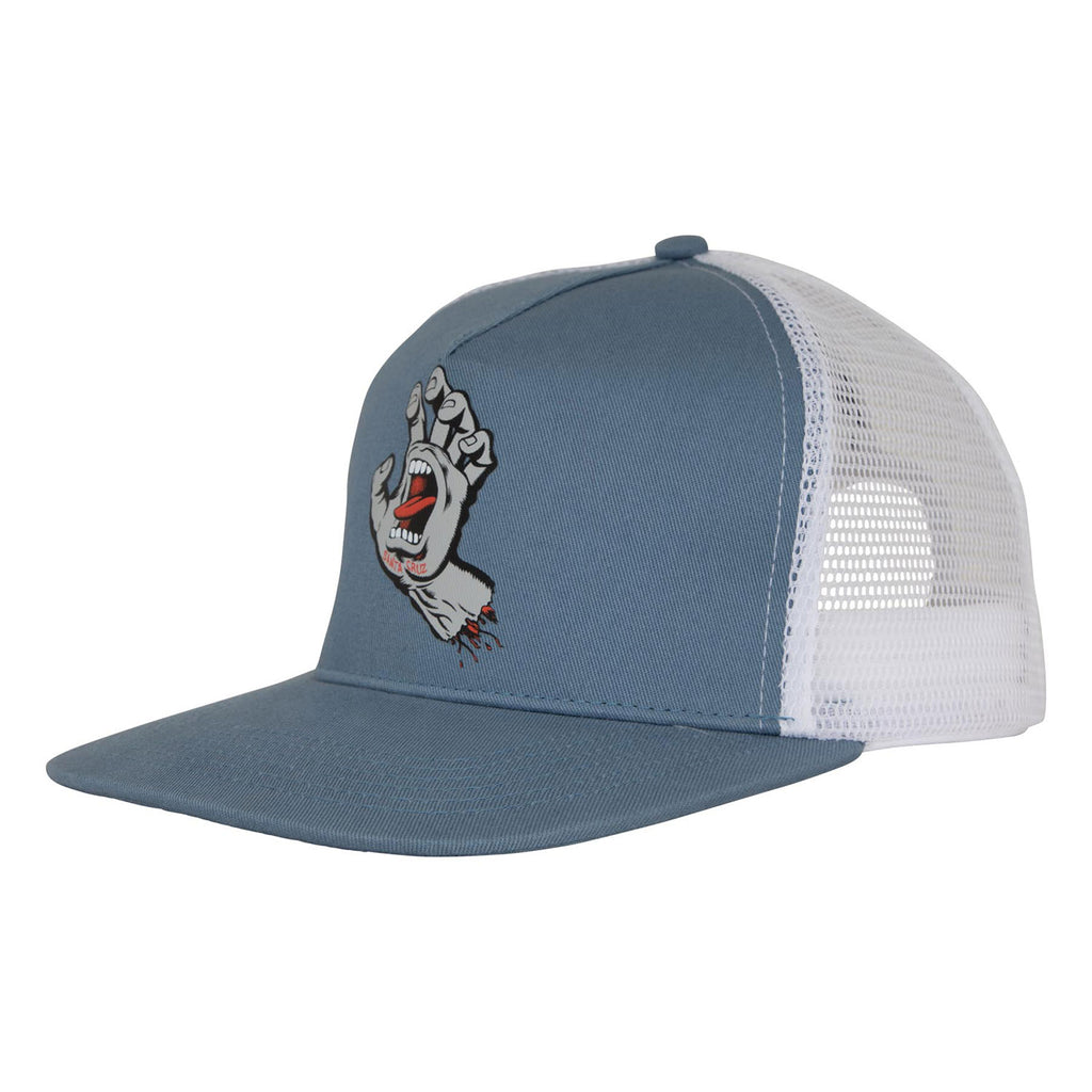 Santa Cruz Skateboards Hat Screaming Hand Front Mesh Trucker Slate Blu ...