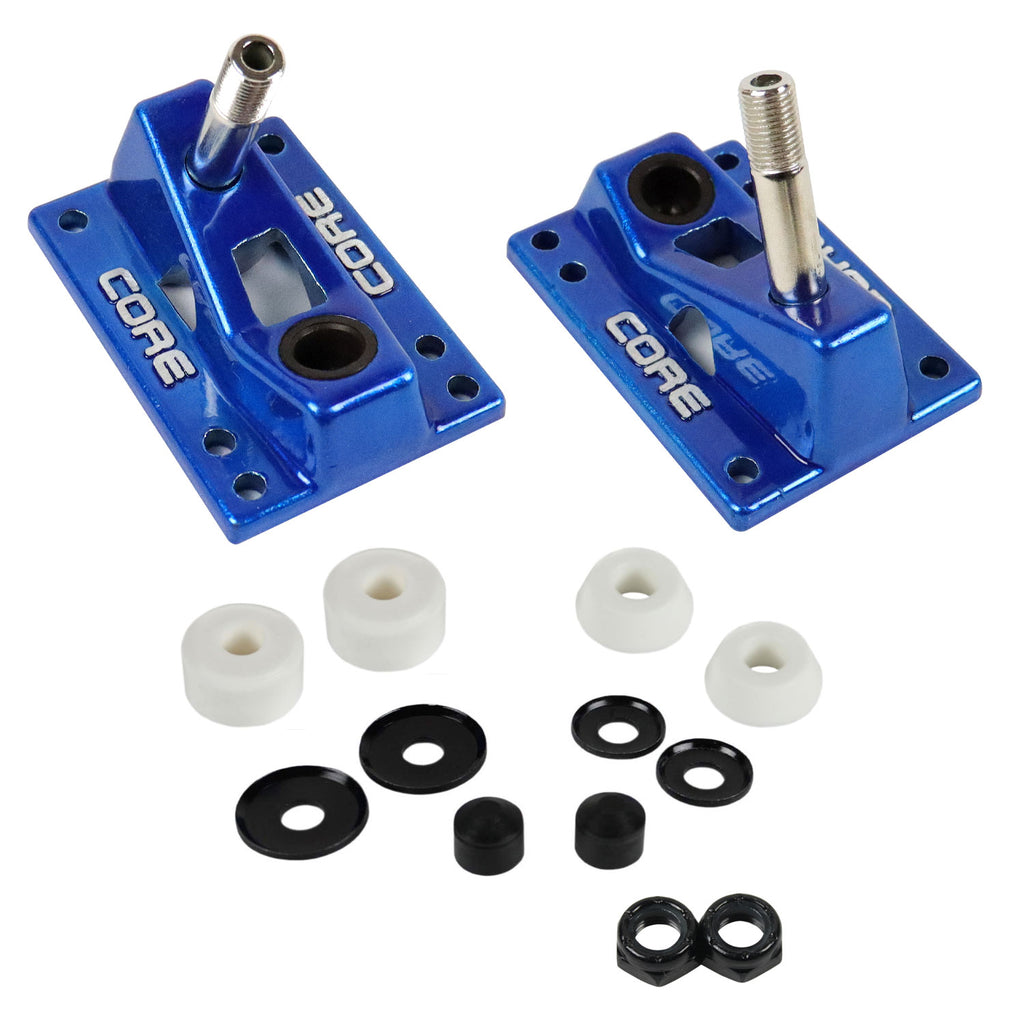 Core Trucks 6-Hole Baseplates Hollow Kingpin Blue with 95A Bushings (2 ...