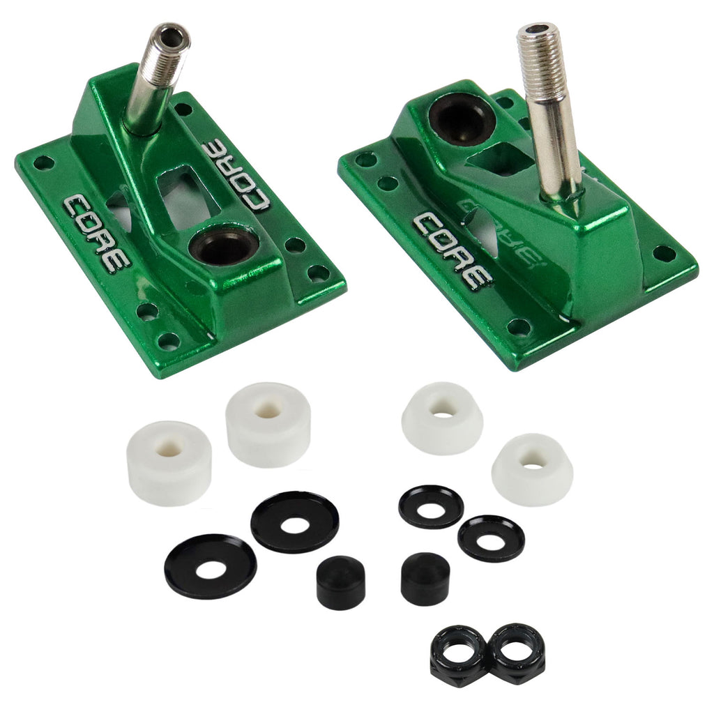 Core Trucks 6-Hole Baseplates Hollow Kingpin Green with 95A Bushings ...